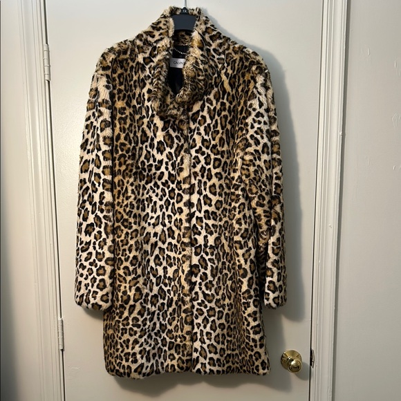 Calvin Klein | Jackets & Coats | Calvin Klein Leopard Print Faux Fur Coat | Poshmark